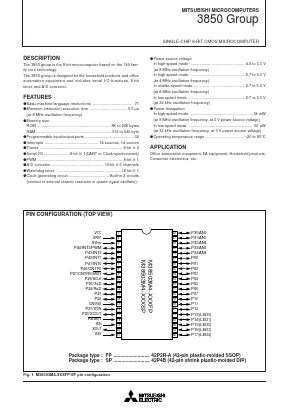 M38503MD-SP Datasheet PDF , MITSUBISHI ELECTRIC : SINGLE-CHIP 8-BIT ...